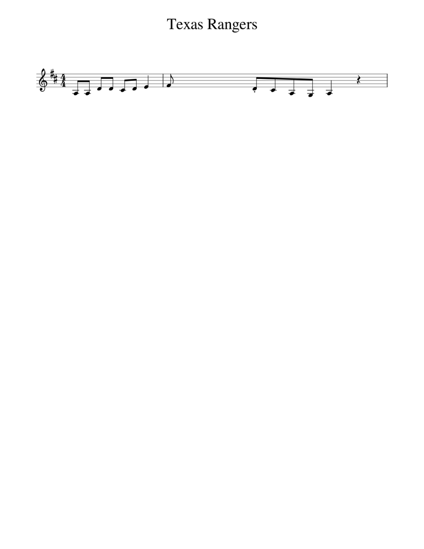 Texas Rangers Sheet Music for Piano (Solo) Easy | MuseScore.com