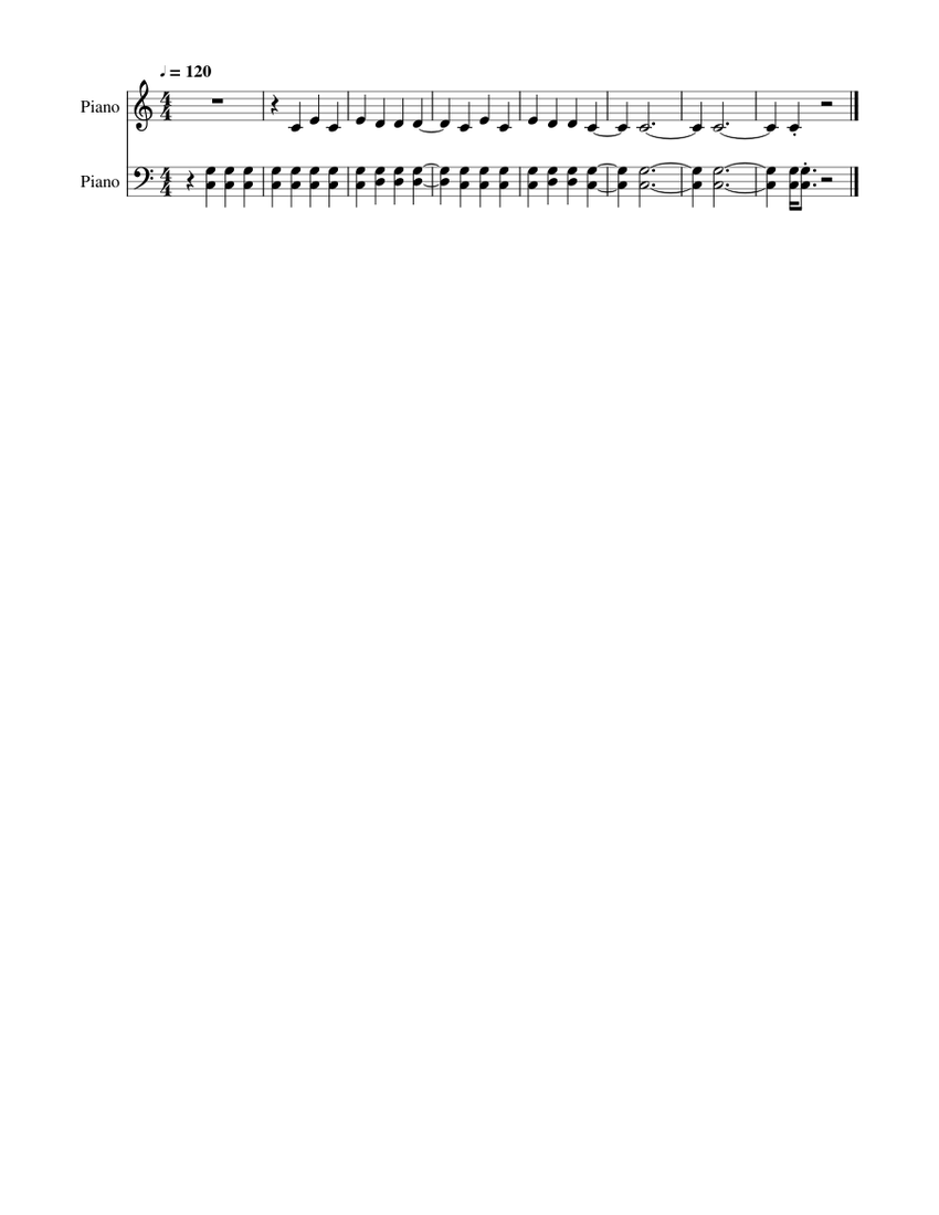 C2 Sheet Music for Piano (Solo) | MuseScore.com