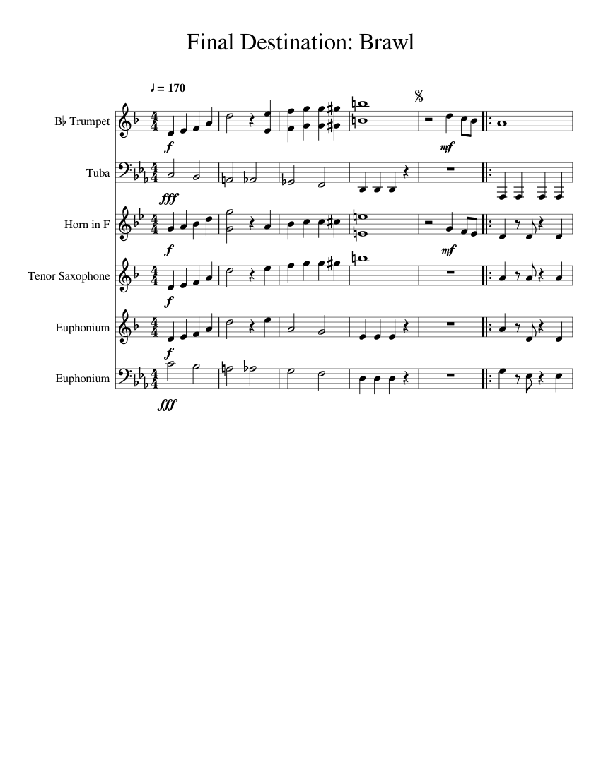 Final Destination: Brawl Sheet music for Tuba, Trumpet other (Brass ...