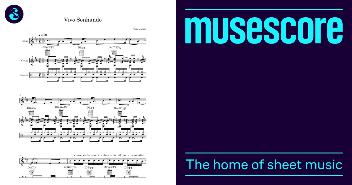 Vivo Sonhando - Tom Jobim Sheet Music with Chords for Piano, Guitar ...