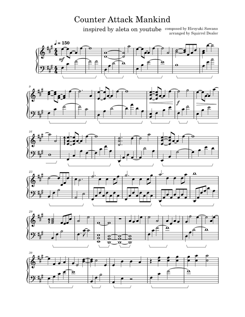 Counter attack Mankind – Hiroyuki Sawano Counterattackmankind Sheet ...