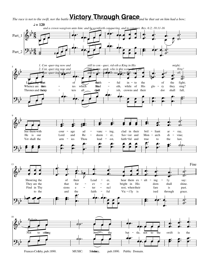 Victory Through Grace Sheet music for Vocals (Solo) | Musescore.com