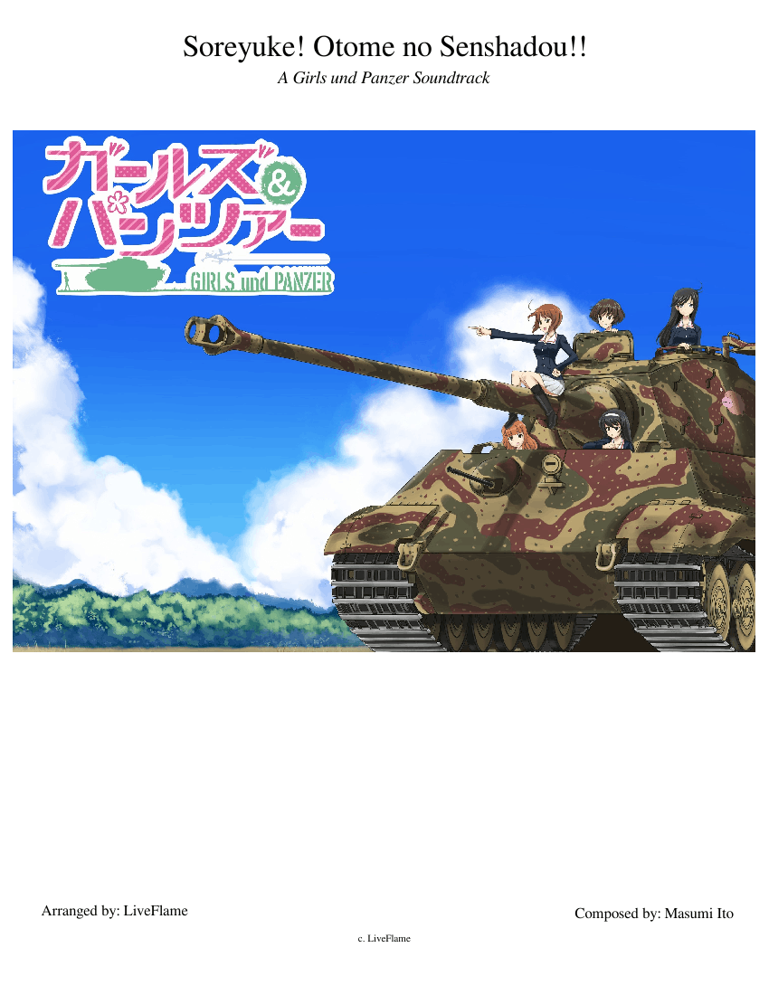 Soreyuke! Otome no Senshadou!! Sheet Music for Tuba, Mellophone ...