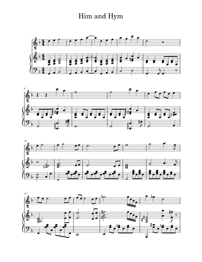 Him and Hym – Shinichi Osawa him and hym Sheet music for Piano, Vocals (Mixed Duet) | Musescore.com