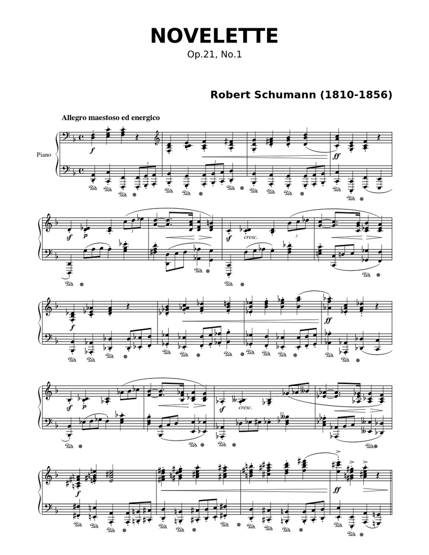 NOVELLETTE – Robert Schumann Sheet Music for Piano (Solo) | MuseScore.com