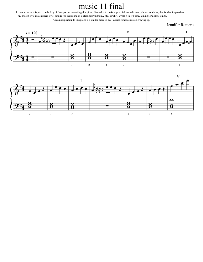 music 11 final Sheet music for Piano (Solo) Easy | Musescore.com