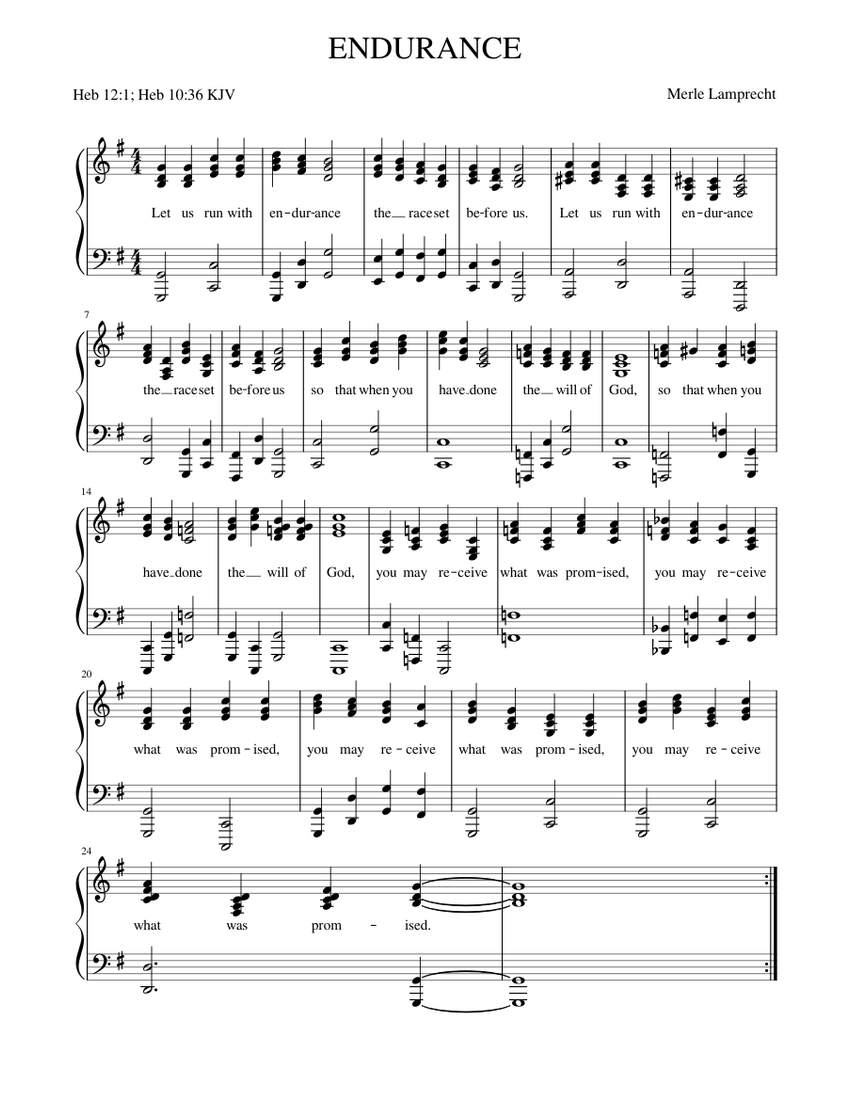 ENDURANCE Sheet music for Piano (Solo) Easy | Musescore.com