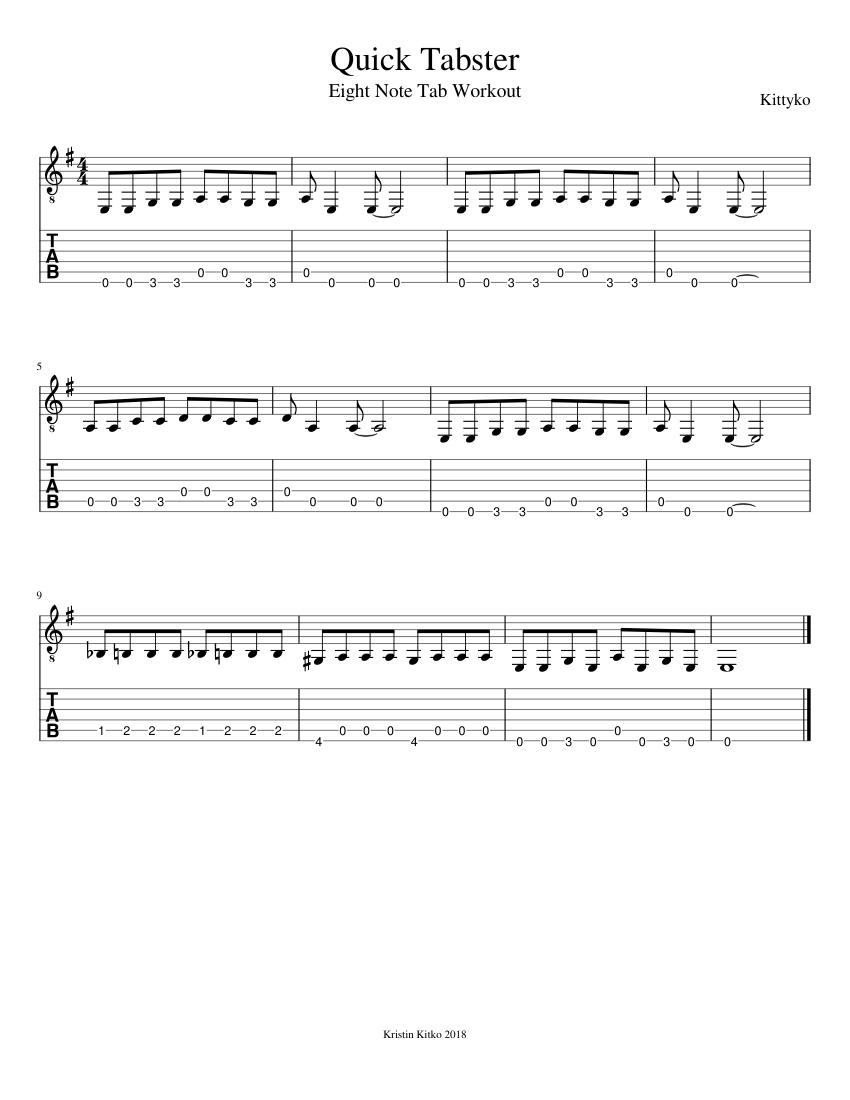 Quick Tabster Sheet music for Guitar (Solo) | Musescore.com