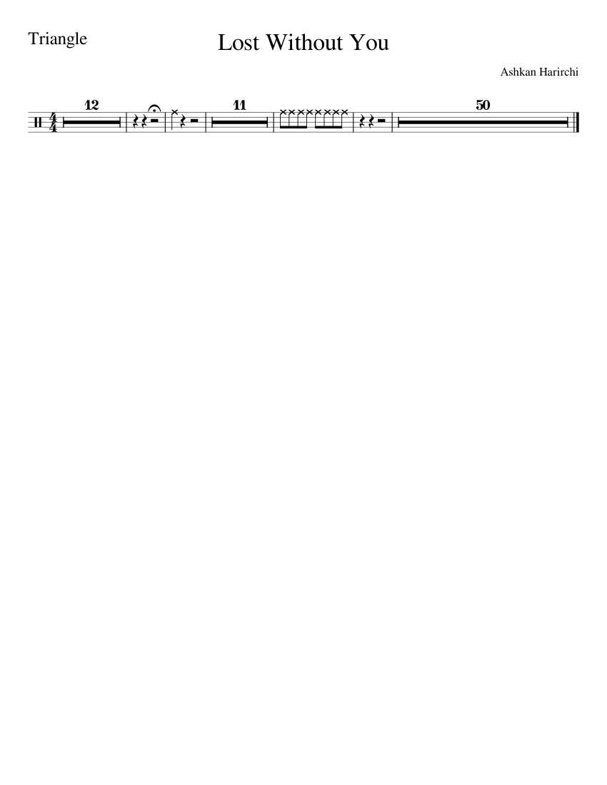 Lost Without You-Triangle Sheet music for Triangle (Solo) | Musescore.com