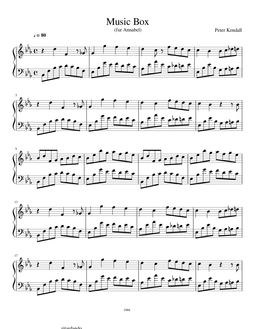 Music Box Sheet music for Piano (Solo) | Musescore.com