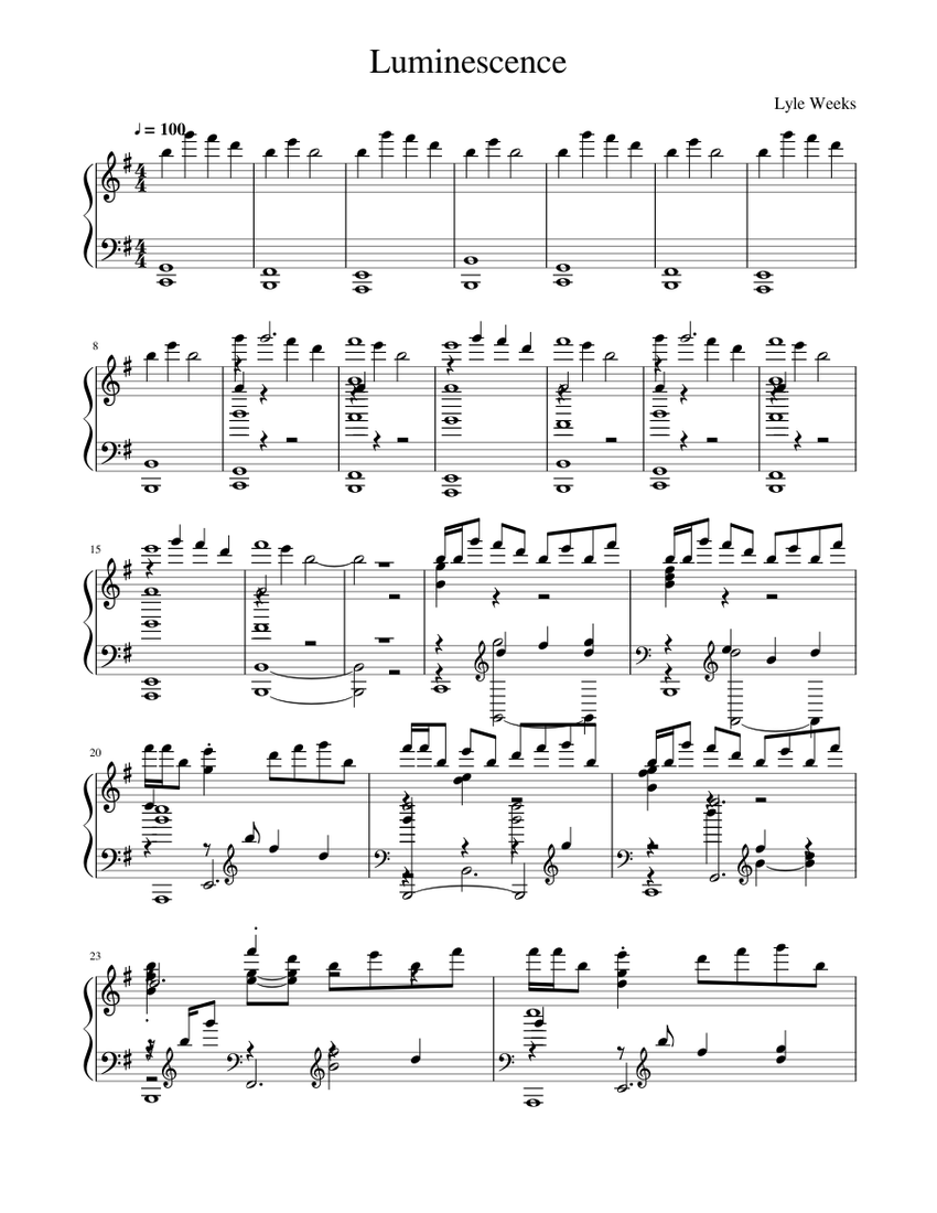 Luminescence Sheet music for Piano (Solo) | Musescore.com