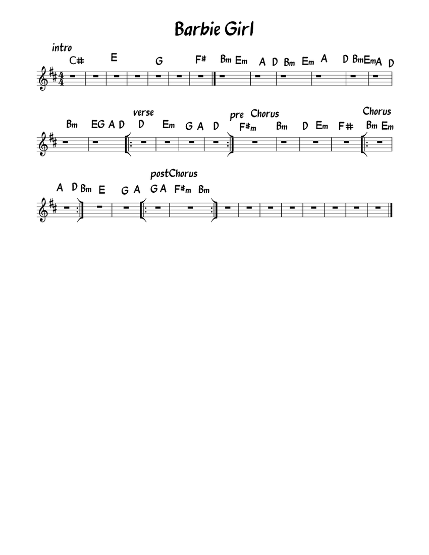 Postmodern Jukebox - Barbie Girl Sheet music for Piano (Solo) Easy | Musescore.com