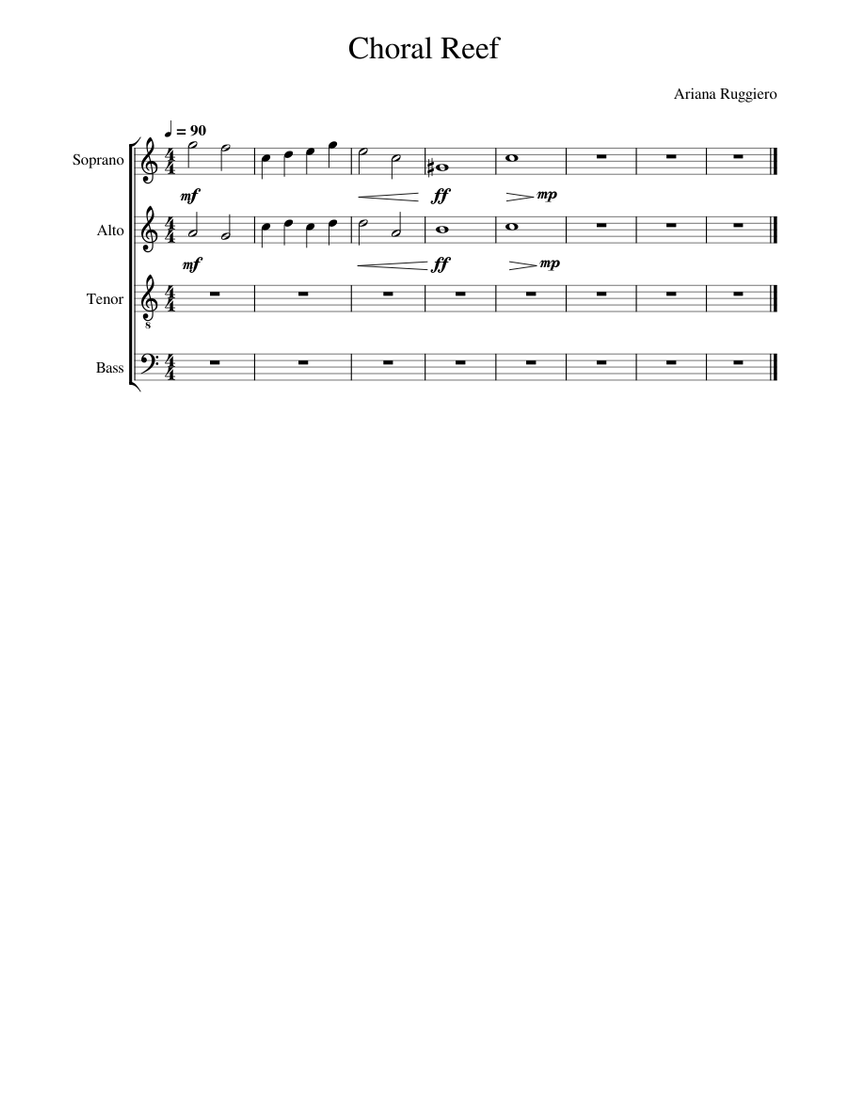 Choral_Reef Sheet music for Soprano, Alto, Tenor, Bass voice (Choral ...