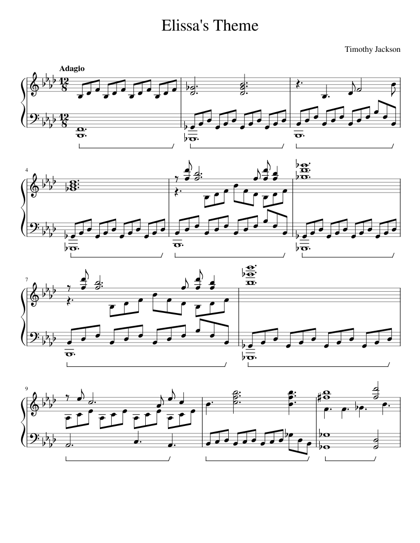 Elissa's_Theme Sheet music for Piano (Solo) | Musescore.com
