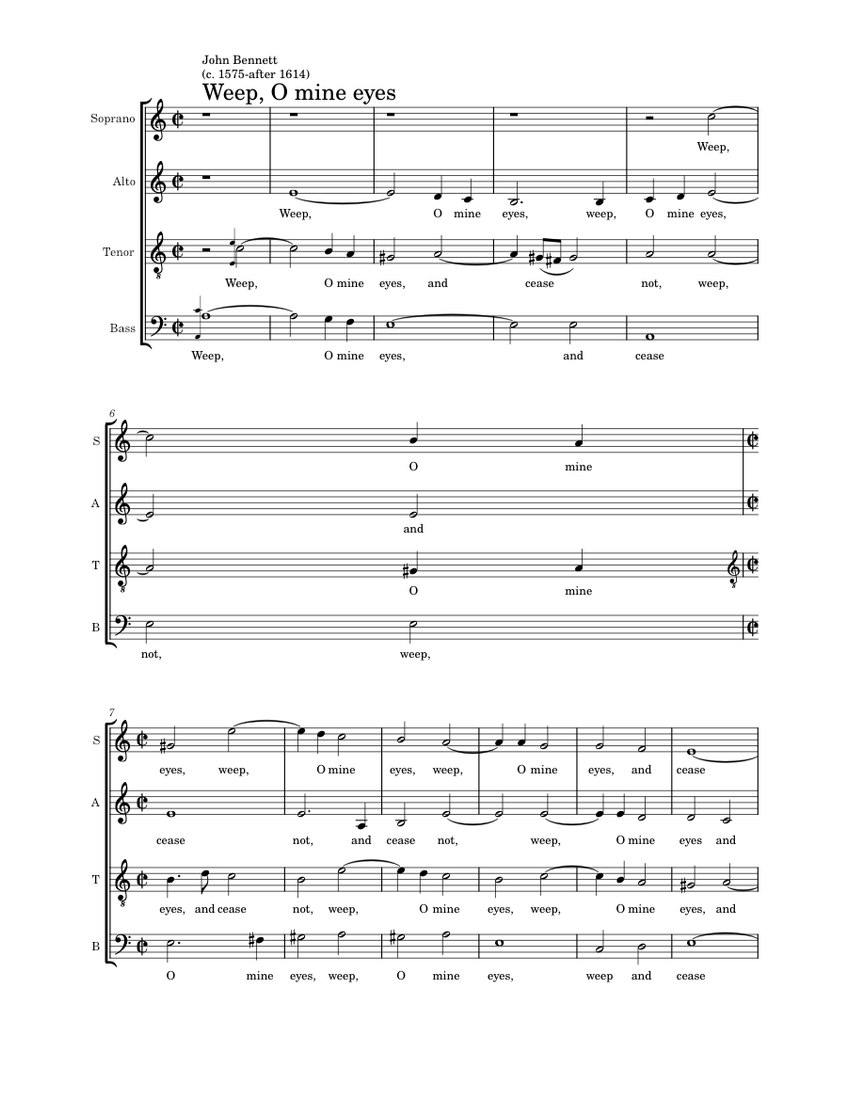 Weep, O Mine Eyes – John Bennet Weep_O_mine_eyes_Bennett tenore Sheet ...