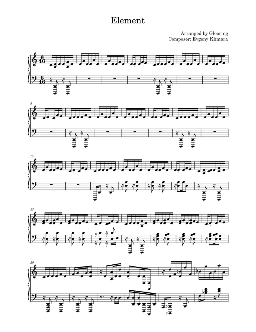 Element - Evgeny Khmara Sheet music for Piano (Solo) | Musescore.com
