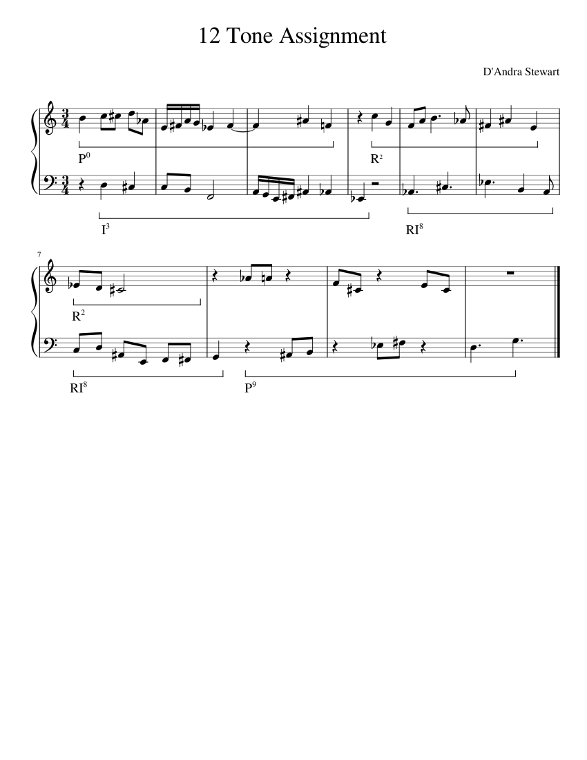 12_Tone_Assignment Sheet music for Piano (Solo) Easy | Musescore.com