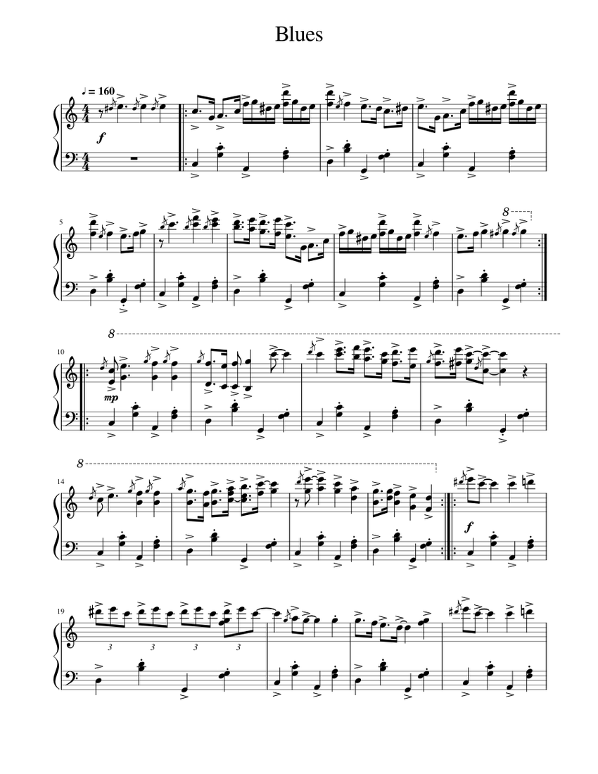 Ragtime & Juicy Blues Sheet music for Piano (Solo) | Musescore.com