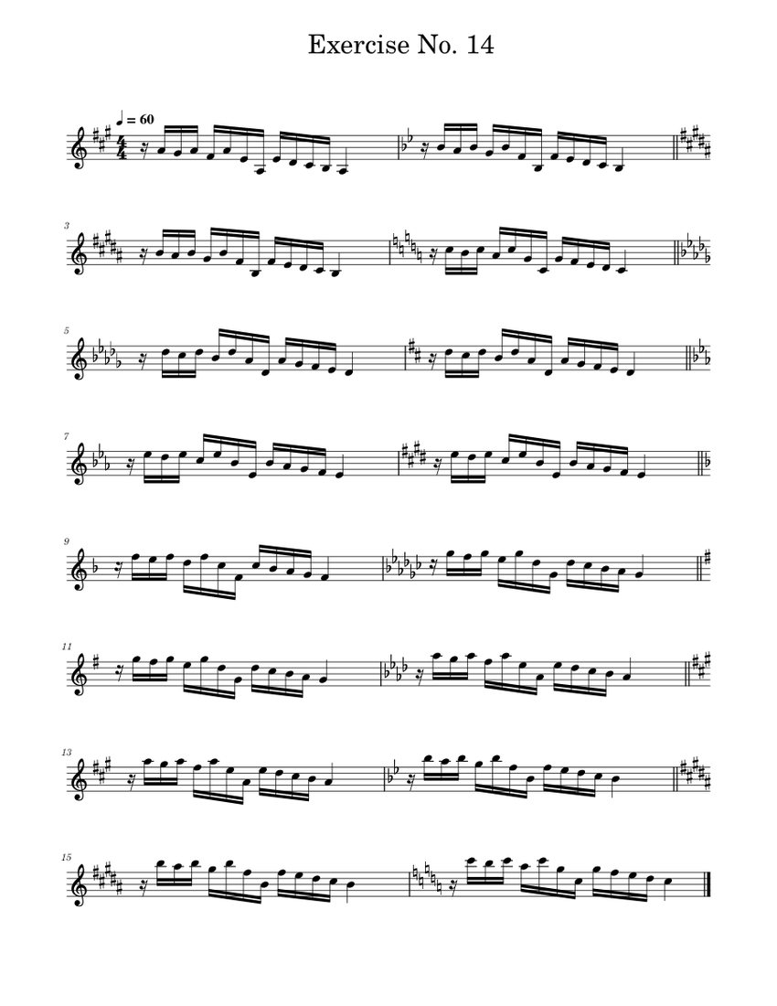Exercise No. 14 Sheet music for Vocals (Piano-Voice) | Musescore.com