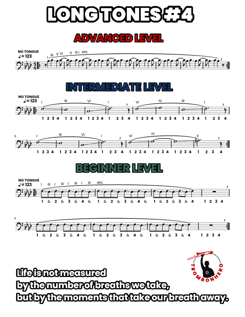 "Long Tones #4" - Trombonhero - Trombone Score Exercise Play Along ...