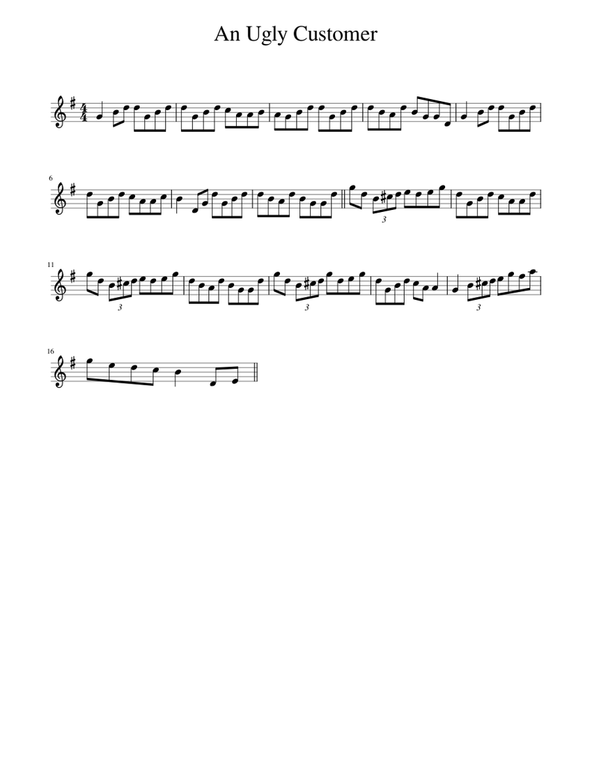 An Ugly Customer Sheet music for Piano (Solo) Easy | Musescore.com