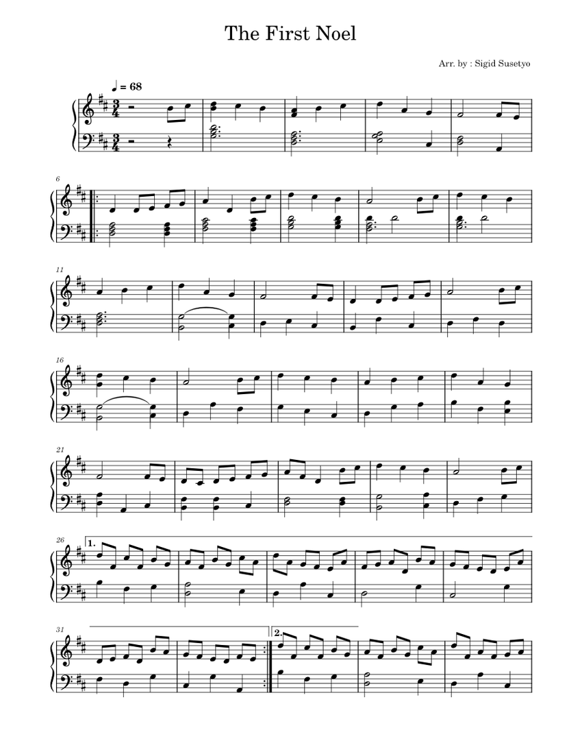 The First Noel – The First Noel The First Noel – Piano Sheet Music for ...