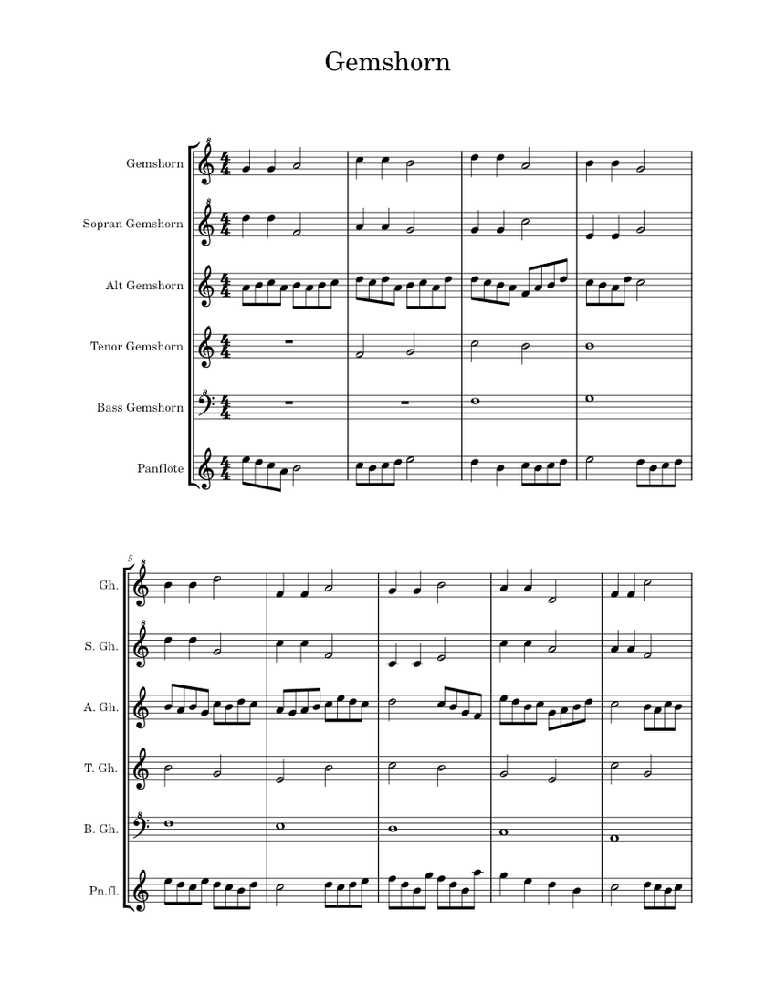 Gemshorn Sheet Music for Flute other (Woodwind Ensemble) | MuseScore.com