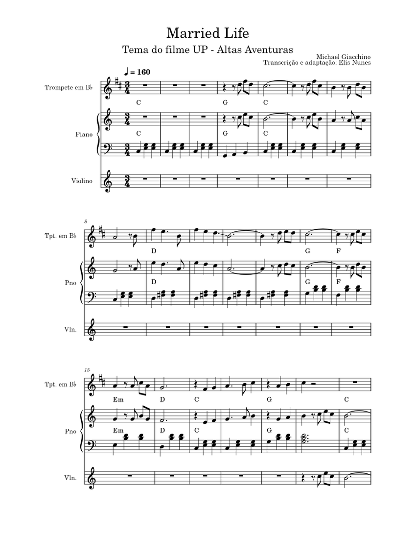 Married Life – Michael Giacchino Married Life - Up - Transcription and ...