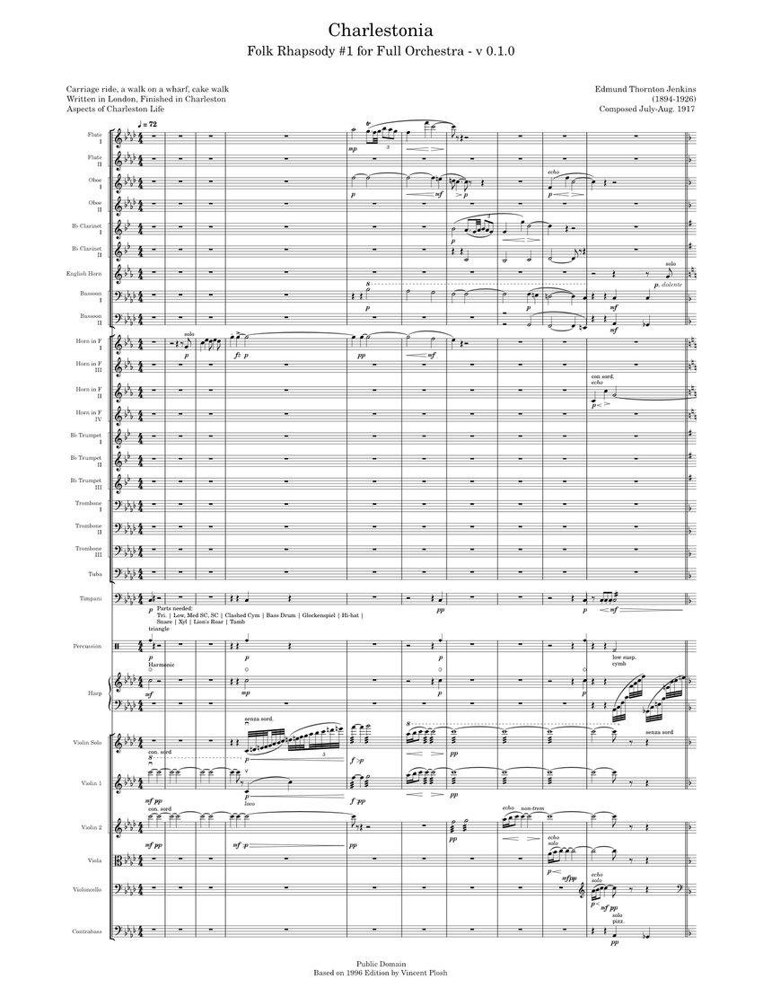 Charlestonia – Edmund Thornton Jenkins Sheet Music for Trombone, Tuba ...