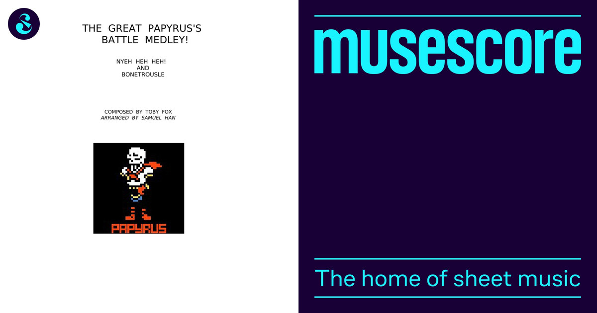 The Great Papyrus's Battle Medley! Sheet Music for Contrabass, Violin ...