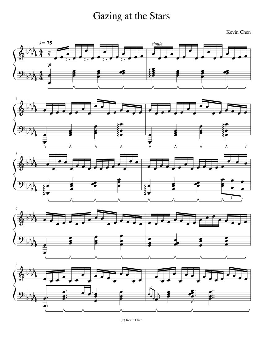 Gazing at the Stars Sheet music for Piano (Solo) | Musescore.com