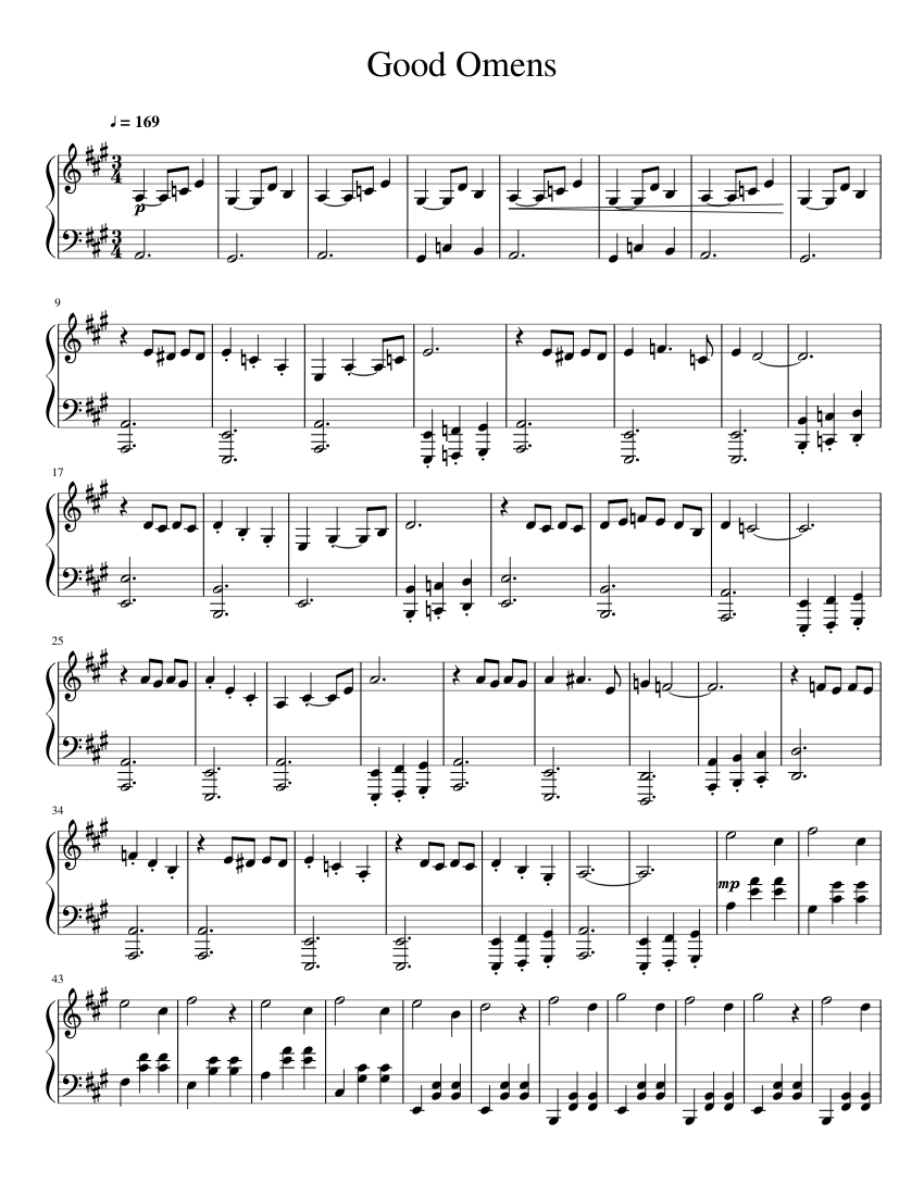 Good Omens theme Sheet Music for Piano (Solo) Easy | MuseScore.com