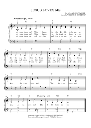 Jesus Loves Me (easy piano, key of C) Sheet Music for Piano (Solo ...