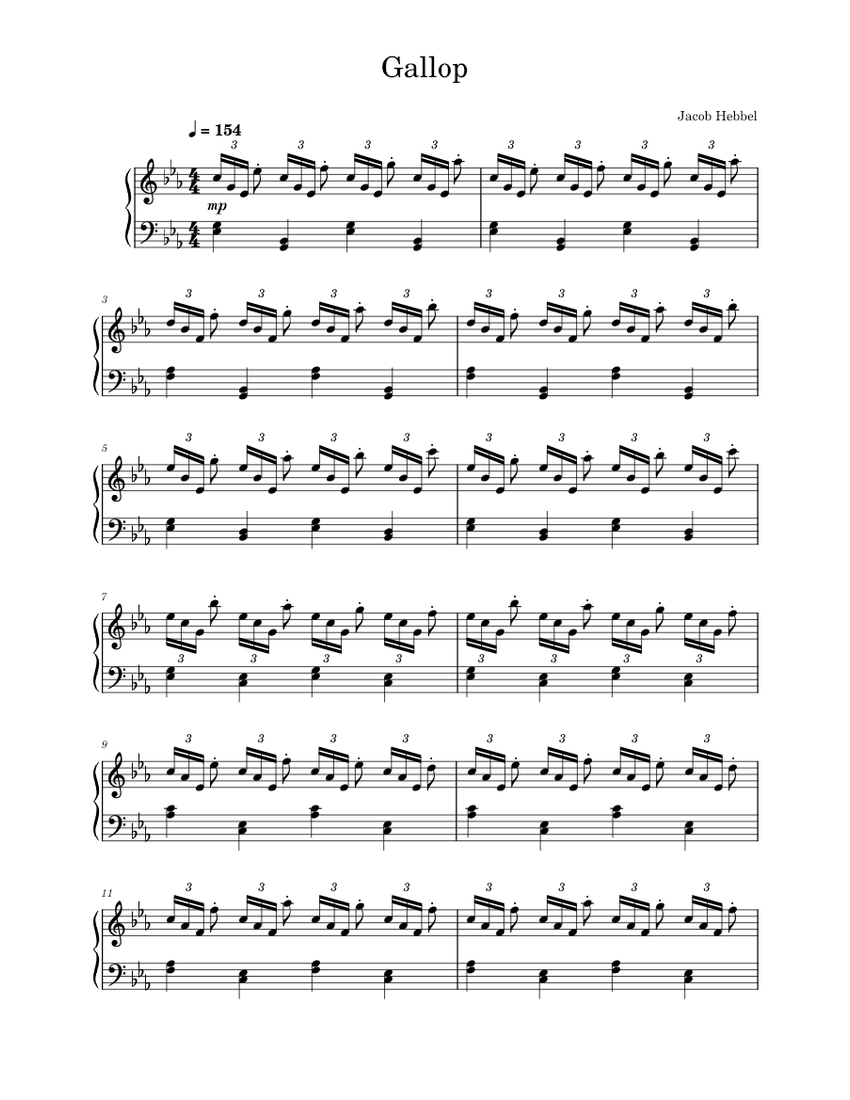 Gallop in E flat Major Sheet music for Piano (Solo) | Musescore.com