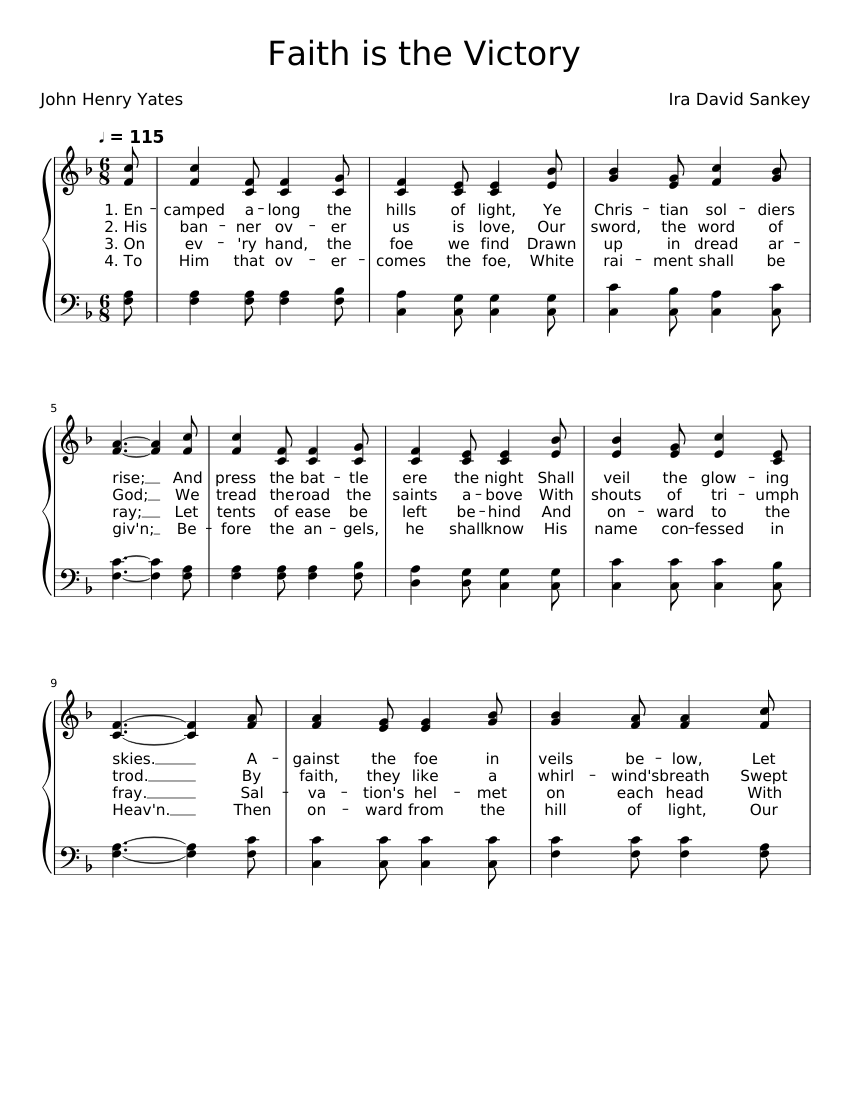 Faith is the Victory Sheet Music for Piano (Solo) Easy | MuseScore.com