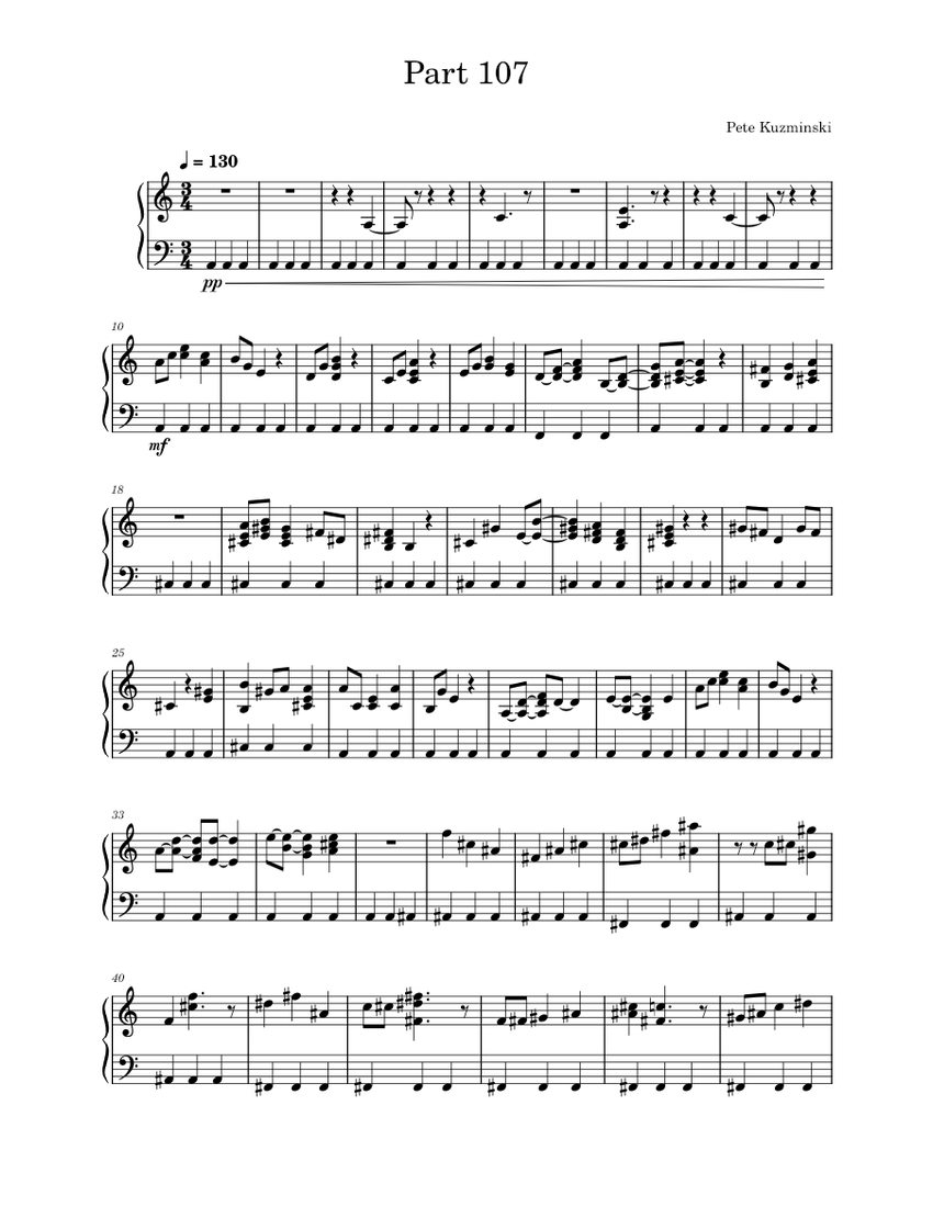 Part 107 Sheet music for Piano (Solo) Easy | Musescore.com