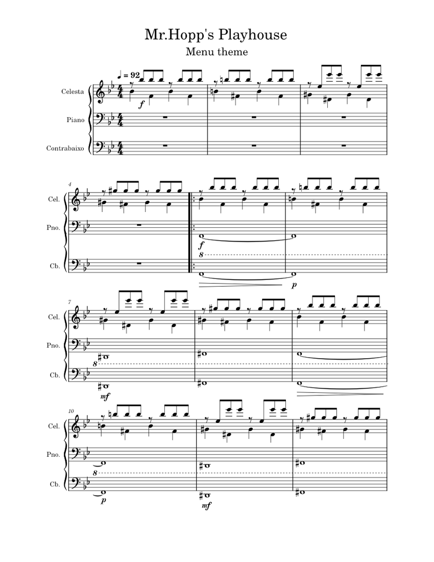 Mr.Hopp's Playhouse-Main Theme – Moonbit Mr Hopp's Playhouse Sheet ...