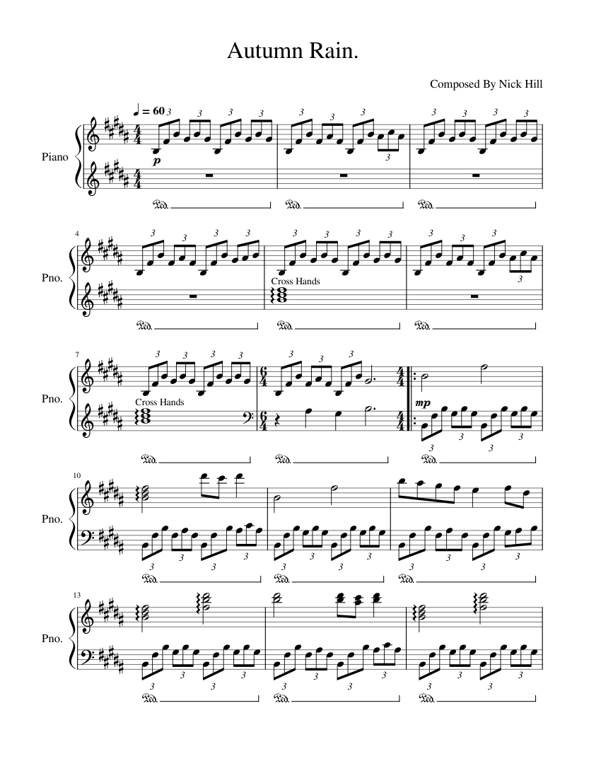 Autumn Rain. Sheet music for Piano (Solo) | Musescore.com