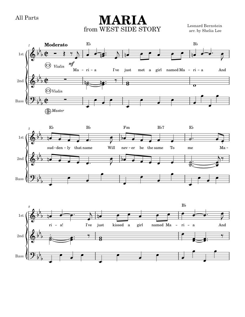 Maria Sheet music for Accordion (Piano Trio) | Musescore.com