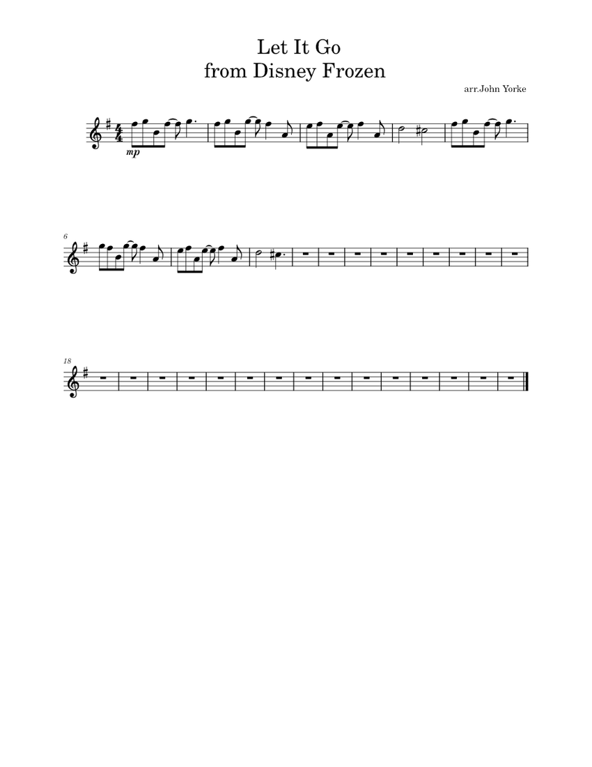 Let_It_Go_from_Disney_Frozen Sheet Music for Violin (Solo) | MuseScore.com