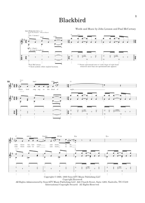 Blackbird The Beatles Sheet Music and Tab for Guitar (Solo) | MuseScore.com