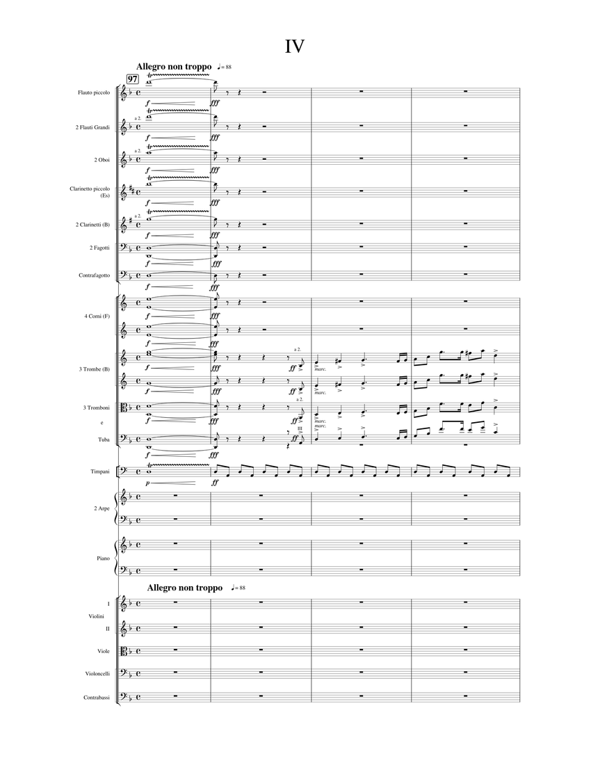 Shostakovich Symphony No. 5, 4th Movement Sheet Music for Piano ...