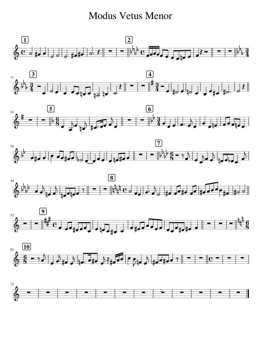 Modus_Vetus_Menor_Solfeo3 Sheet music for Piano (Solo) | Musescore.com