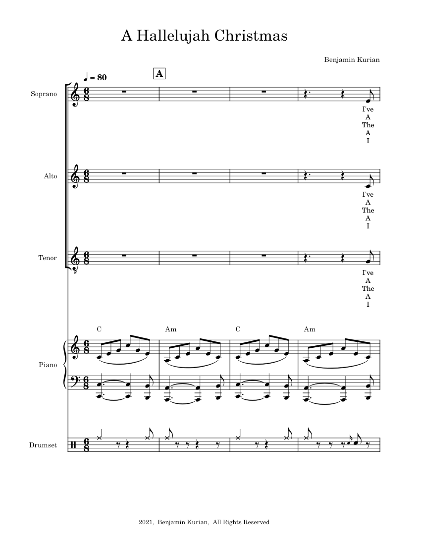 A Hallelujah Christmas – Cloverton A Hallelujah Christmas Sheet music ...