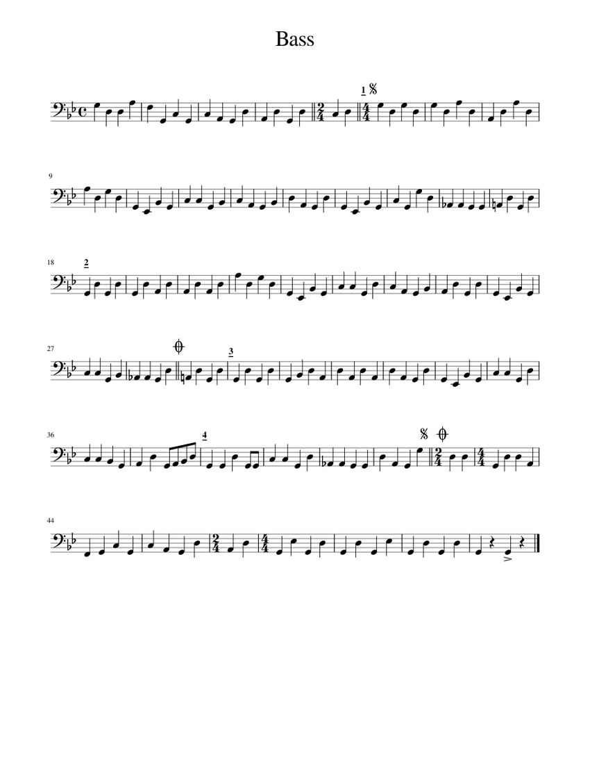 Bass Sheet music for Piano (Solo) | Musescore.com