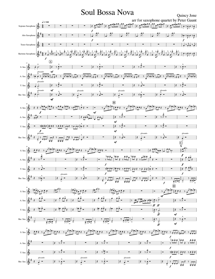 Soul bossa nova – Quincy Jones Sheet music for Saxophone alto ...