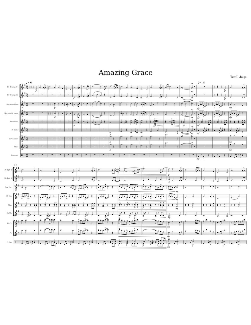 Amazing Grace – John Newton Amazing Grace Sheet music for Trombone ...