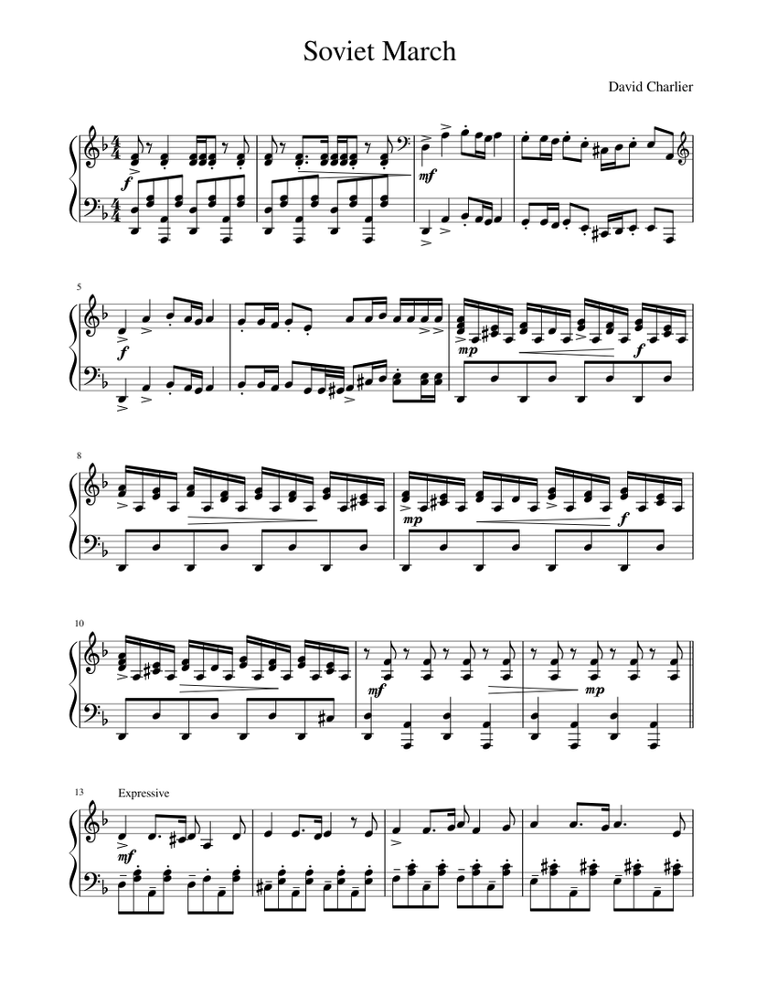 Soviet March Sheet Music for Piano (Solo) | MuseScore.com