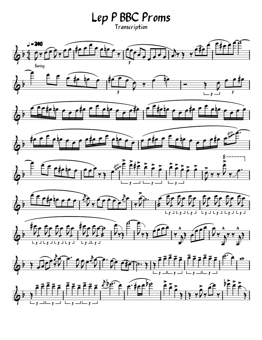 Lep P BBC Proms Sheet music for Saxophone baritone (Solo) | Musescore.com