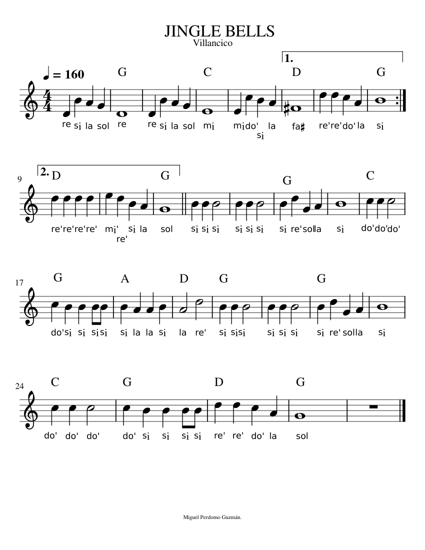 JINGLE_BELLS Sheet music for Piano (Solo) Easy | Musescore.com